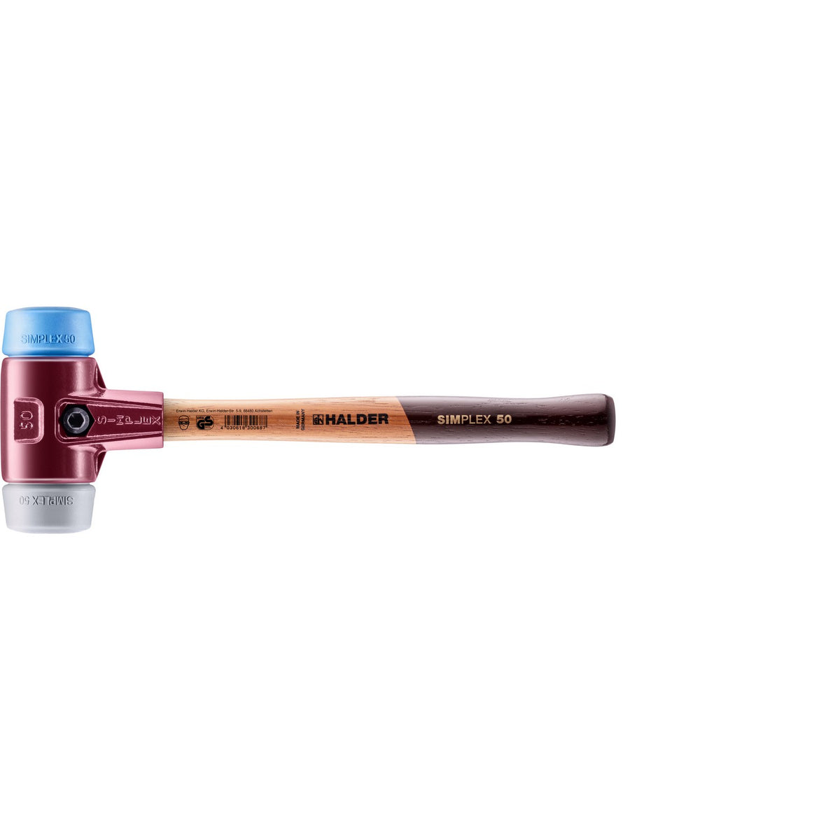 Halder 3013.050 Simplex Mallet with Soft Blue Rubber and Grey Rubber I – Haus of Tools