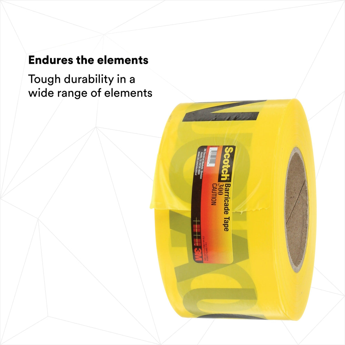 Scotch® Barricade Tape 300, CAUTION, 3 in x 1000 ft, Yellow – Haus of Tools