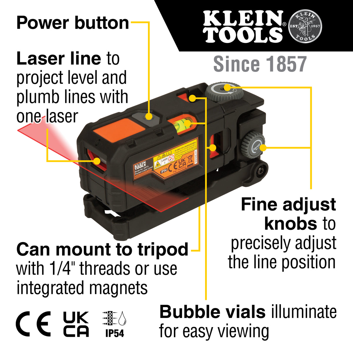 Klein Tools 93PTL Red Pocket Laser Level – Haus of Tools