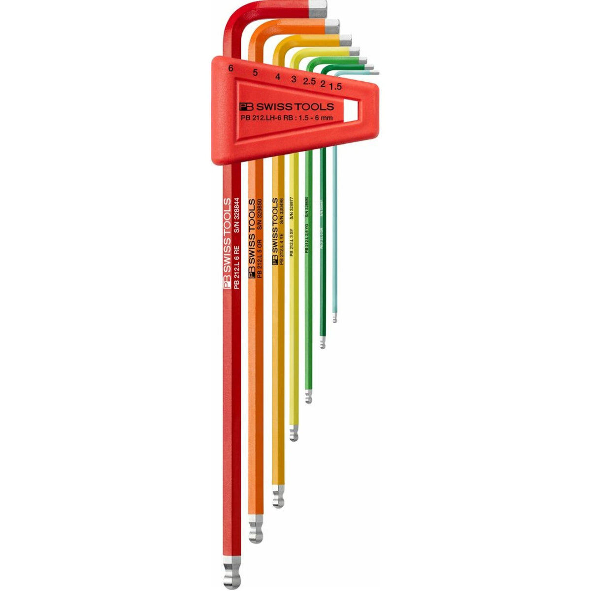 PB Swiss Tools PB 212.LH-6 RB Rainbow Ball End Hex Set, 1.5 - 6 mm, 7 – Haus of Tools