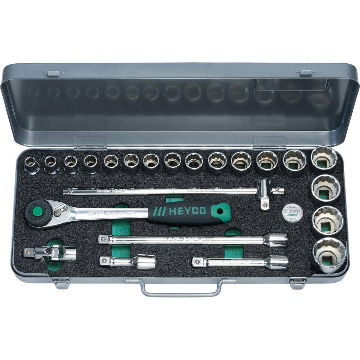 Heyco 00075331083 Metric Socket Set, 1/2 Inch, 23 pcs – Haus of Tools