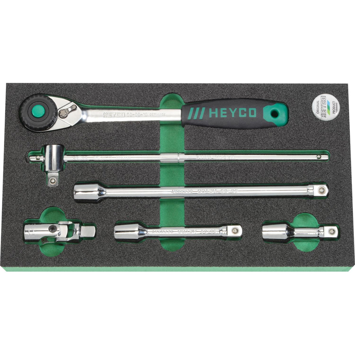 Heyco 00977001083 Ratchet and Accessory Set, 1/2" Drive, 6 Pieces ...