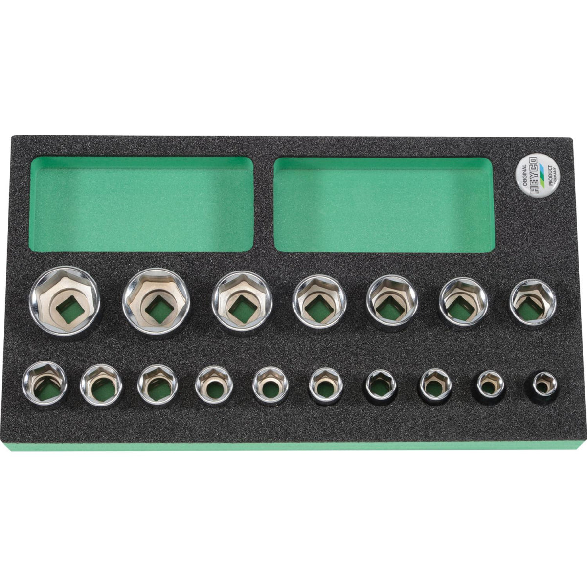 Heyco 00978500683 Metric 1/2" Drive 6-point Socket Set, 17 Pieces ...