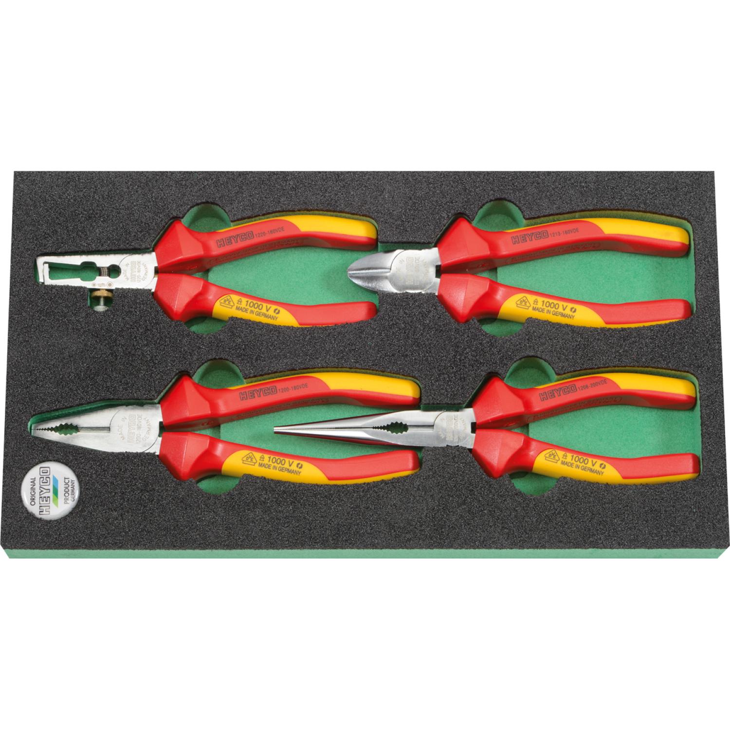 Heyco 00990002088 Set of Pliers VDE, 4 Pcs – Haus of Tools