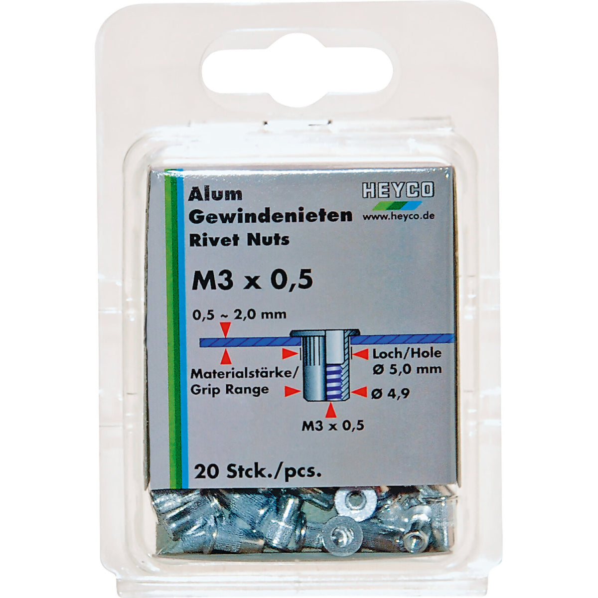 Heyco 01261400000 Rivet Nut Set in Blister Packing – Haus of Tools