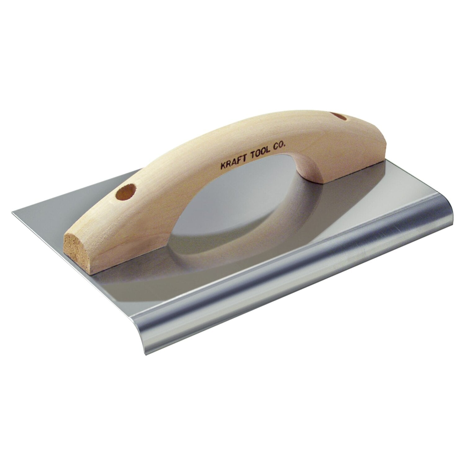 Kraft Tool CF903 10" x 6" 5/8"R Stainless Steel Hand Edger with Wood F ...