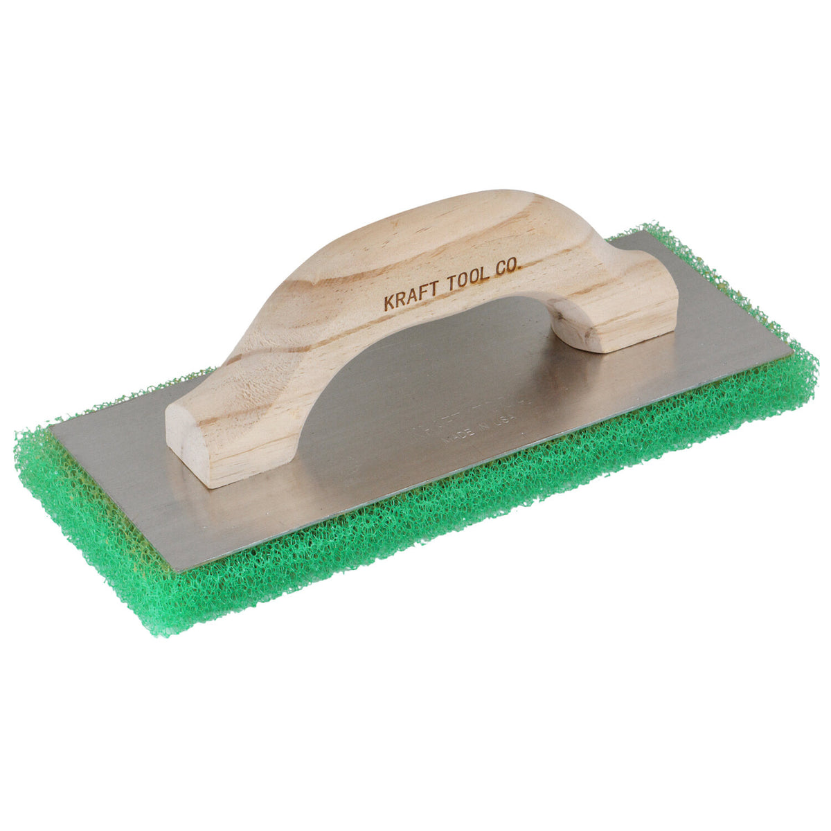 Kraft Tool PL602 10" x 4" x 3/4" Green Coarse Texture Float with Wood ...