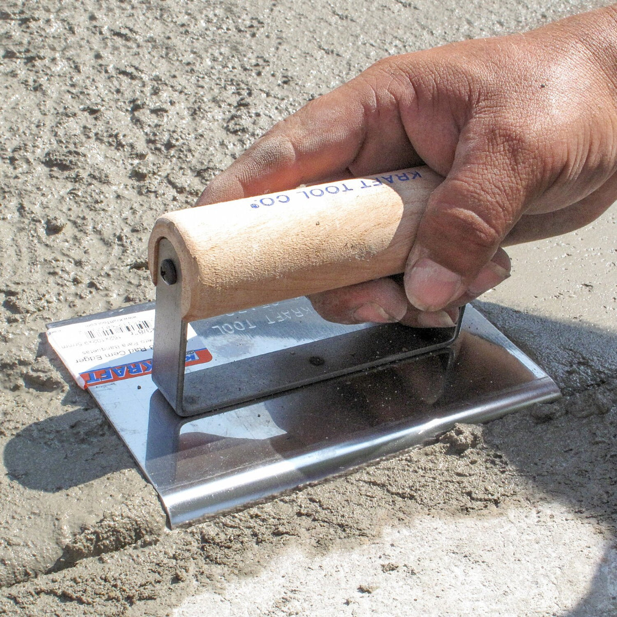 Kraft Tool CF191 9" x 5" 1/2"R NY Stainless Steel Highway Edger with W ...