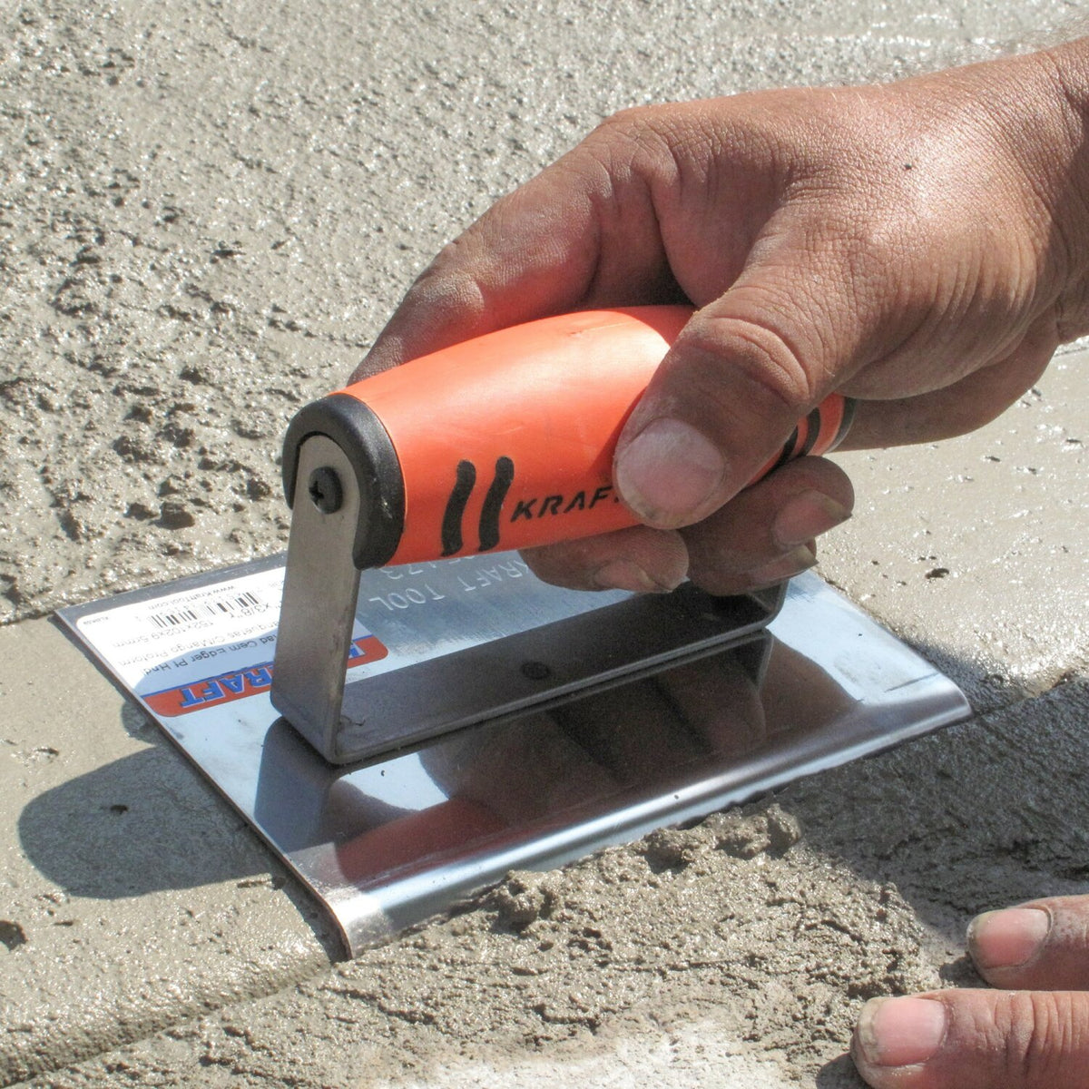 Kraft Tool CF109PF 8" x 8" 3/4"R Stainless Steel Cement Edger with Pro ...