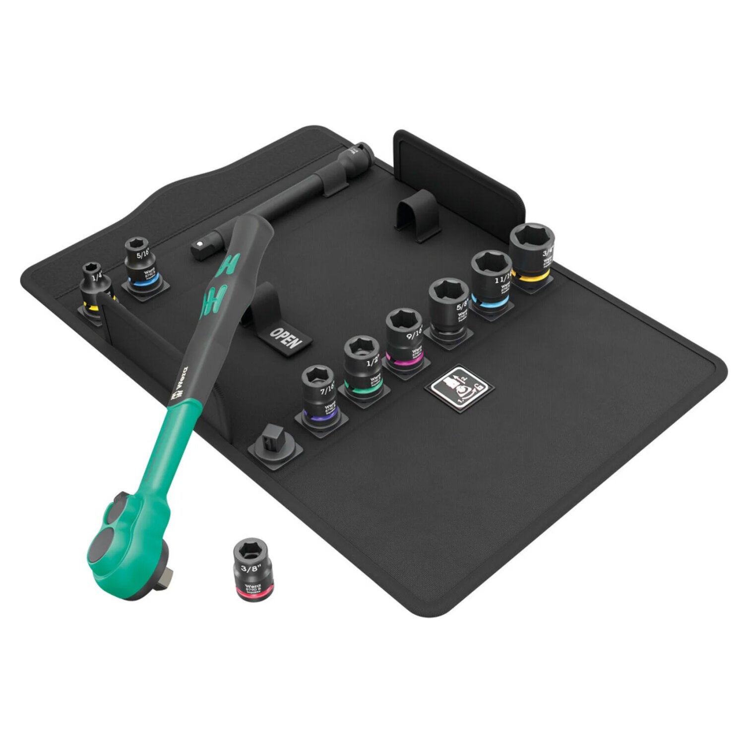 Wera 8100 SB 13 Zyklop Comfort Ratchet set, reversing lever, 3/8" driv ...
