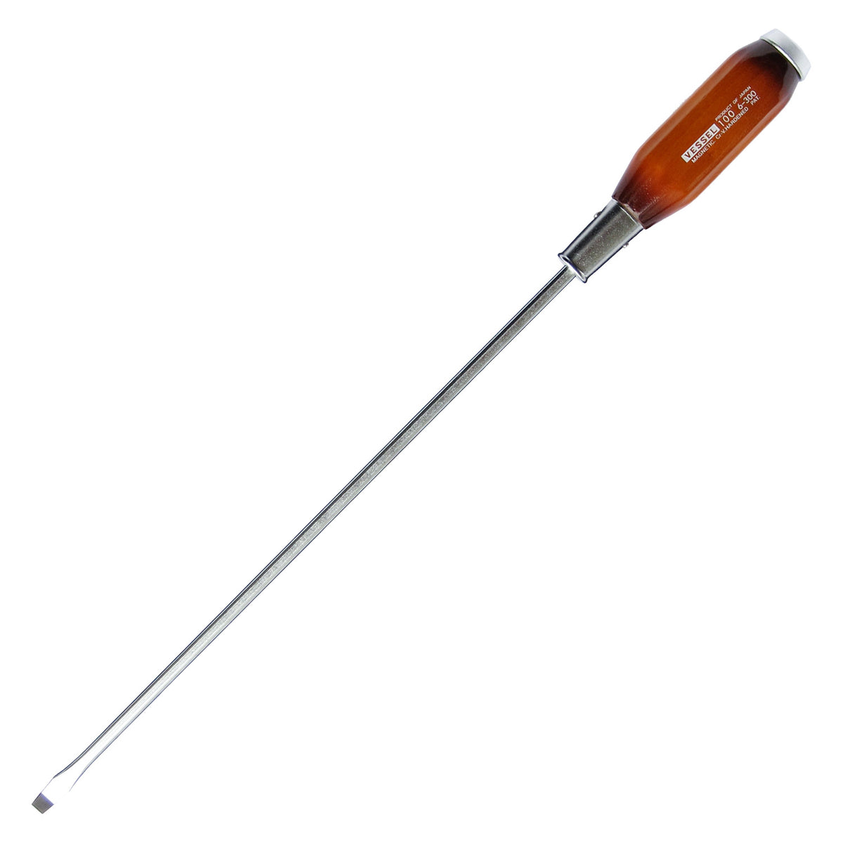 Vessel 100S6300 Genuine Wood Handle Tang-Thru Screwdriver No.100 Slott ...