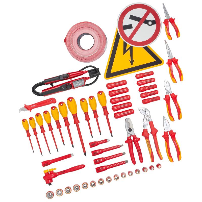 Hazet 150/52 Hybrid and Electric Vehicle High-voltage Tool Set, 52 Pie ...