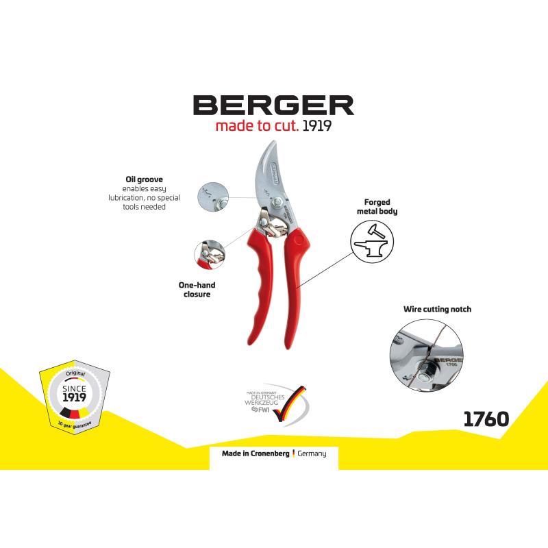 Berger Tools 1760 Straight Cutting Head and Forged Metal Body Hand She ...
