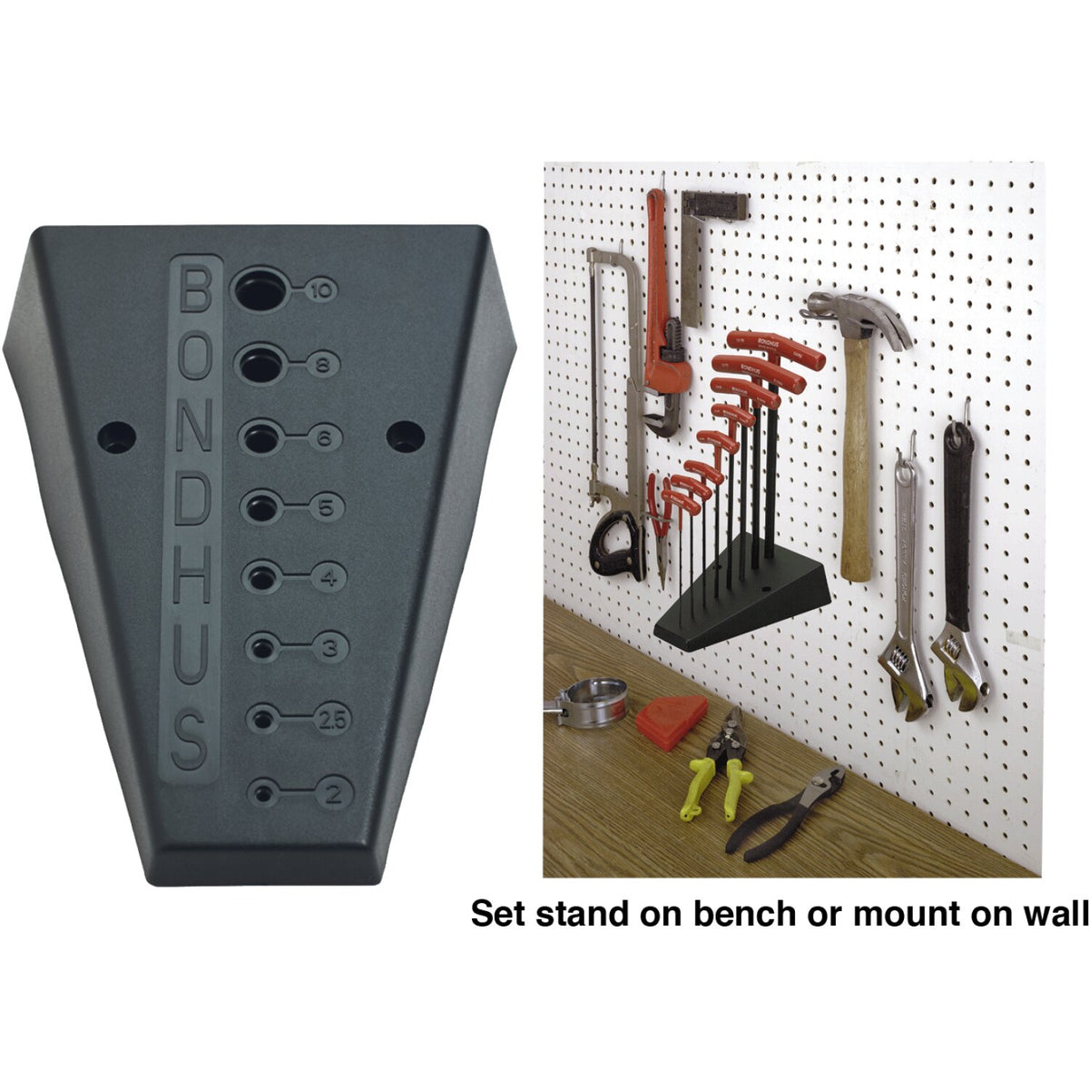 Bondhus 17936 Inch Molded T-Handle Stand Holds 10 Tools 3/32 - 3/8 Inc ...