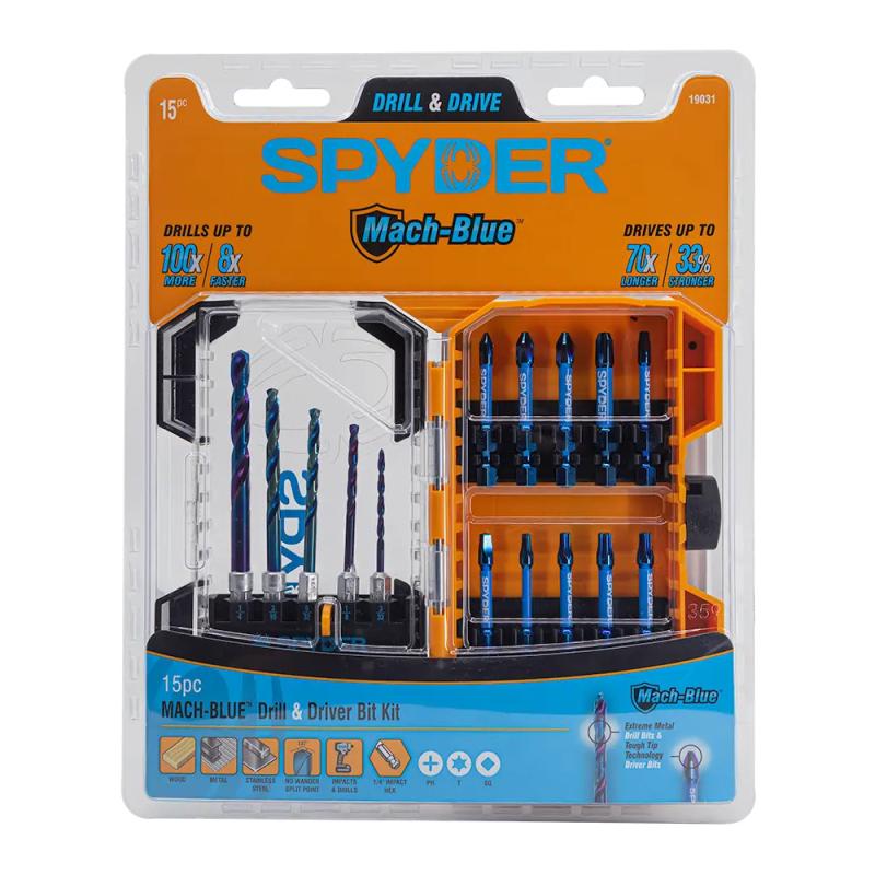 Spyder 19031 Hex, Phillips, Square, TORX® Drill and Impact Set 15 Piec ...