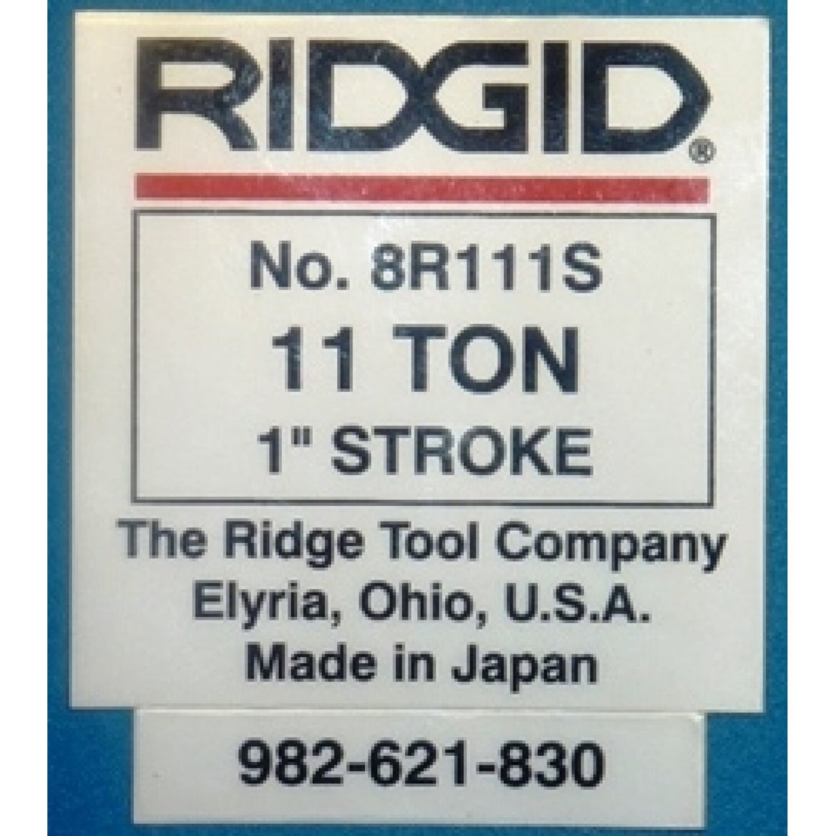 Ridgid 26042 Replacement Trade Name 8R111S Decal – Haus of Tools