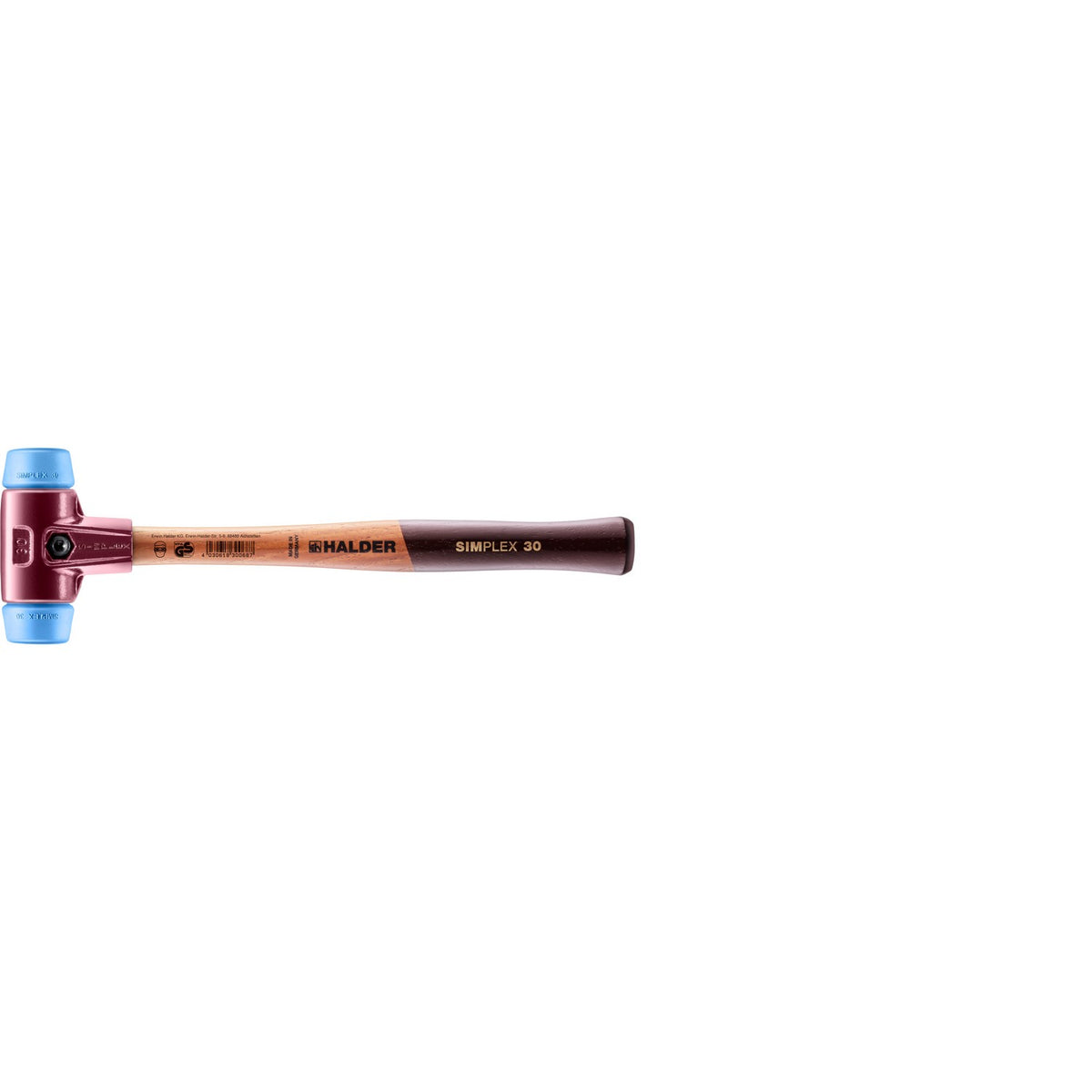 Halder 3001.030 Simplex Mallet with Soft Blue Rubber Inserts 11.61 inc ...