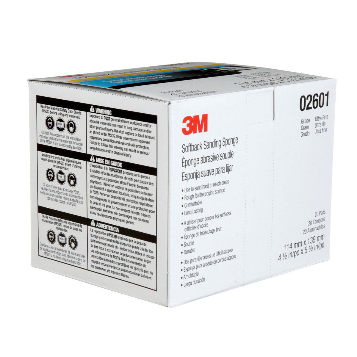 3M Softback Sanding Sponge 02601, 4-1/2 in x 5-1/2 in, (115mm x 140mm ...