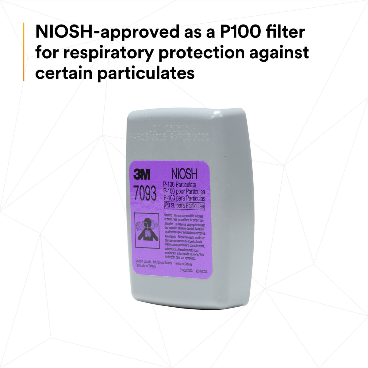 3M Particulate Filter 7093B, P100 144 EA/Case – Haus of Tools