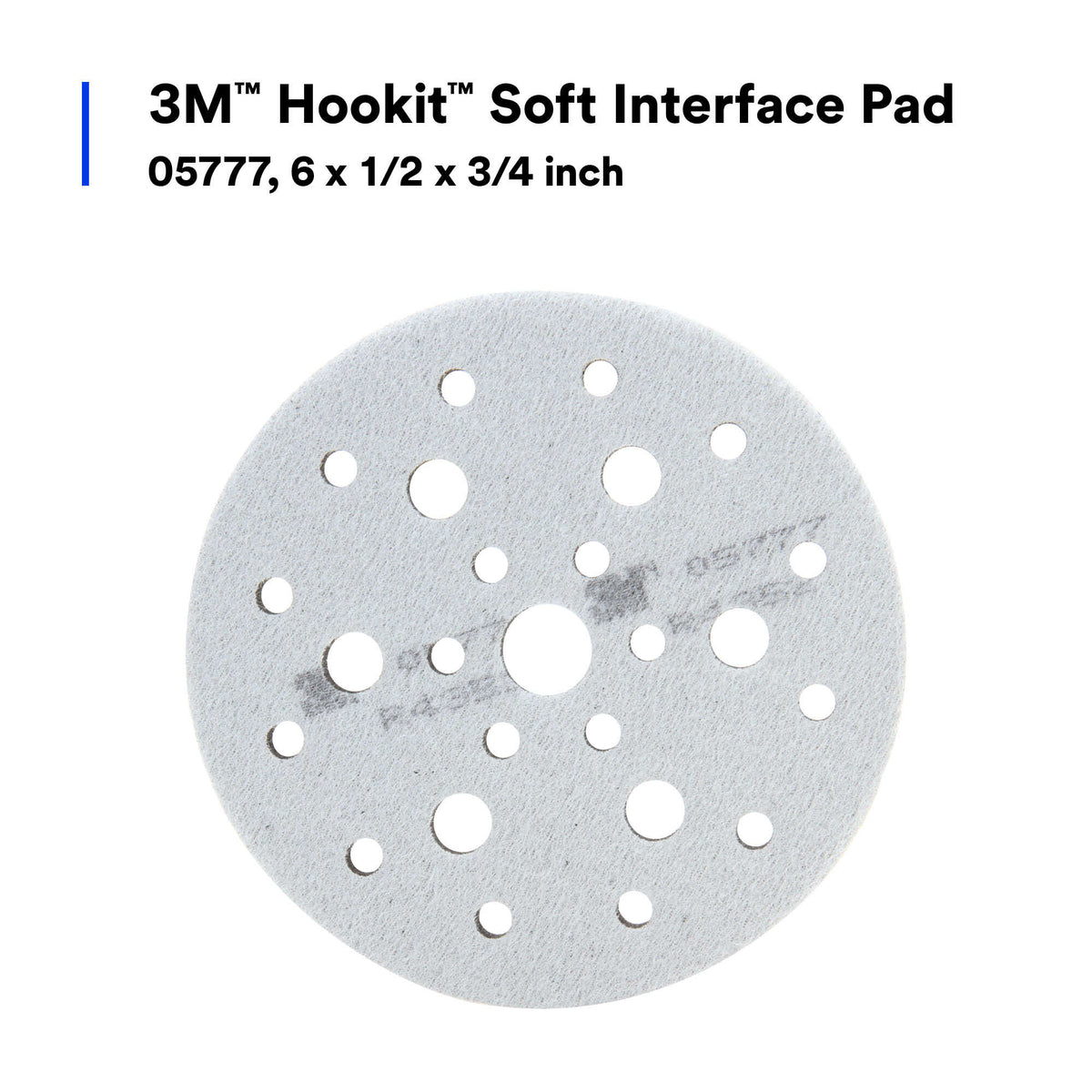 3M Hookit Soft Interface Pad, 05777, 6 x 1/2 x 3/4 inch, 10 pads perca ...