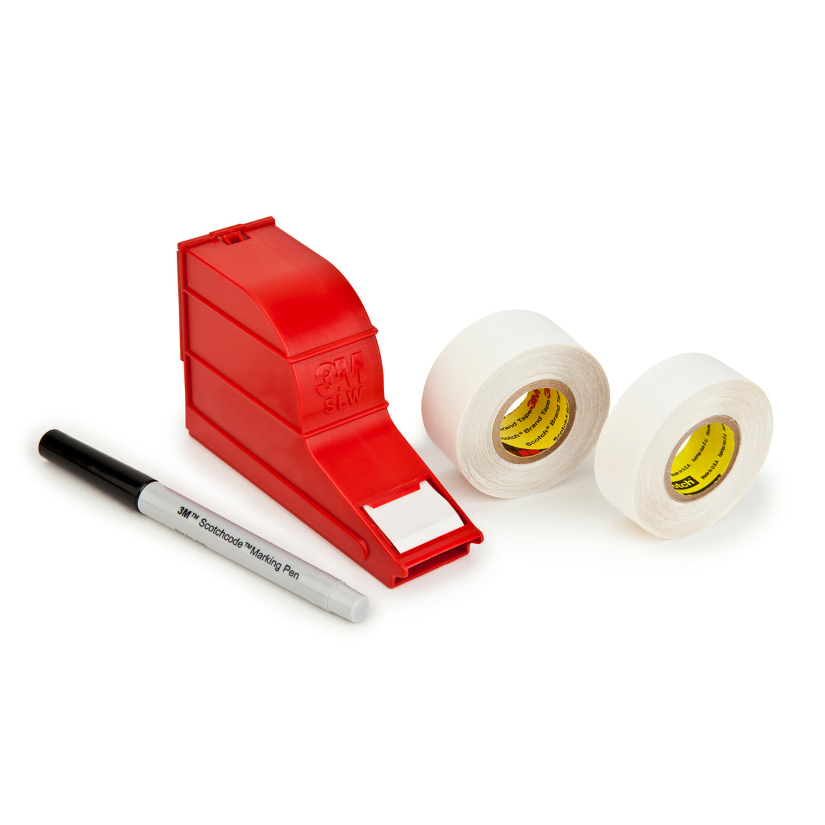 3M ScotchCode Wire Marker Write-On Dispenser with Tape and Pen SLW ...