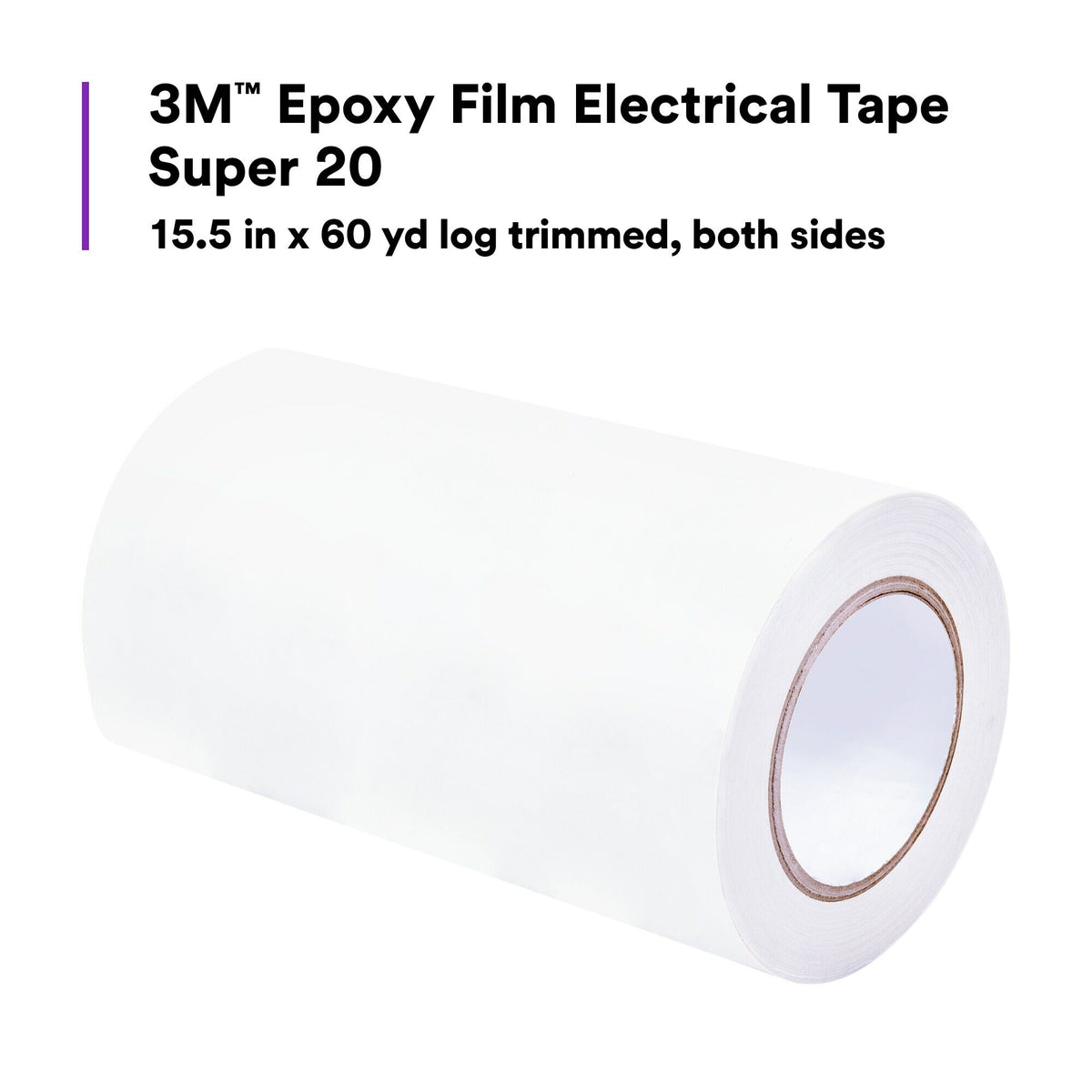 3M Epoxy Film Electrical Tape Super 20, 15.5 in X 60 yd log trimmed, b ...
