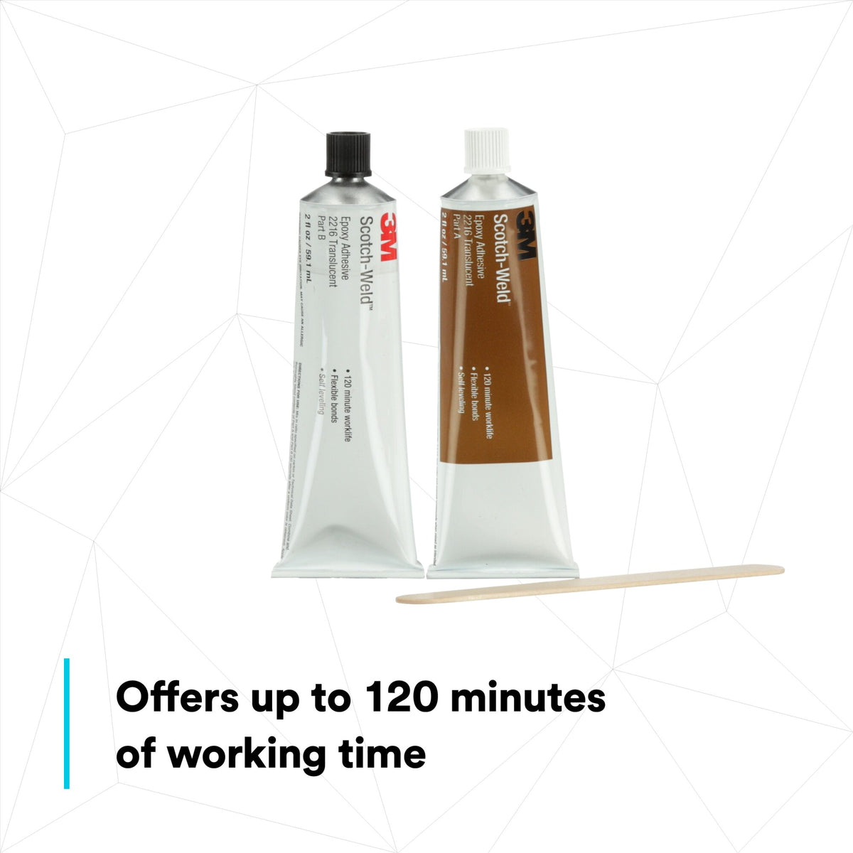 3M Scotch-Weld Epoxy Adhesive 2216, Translucent, Part B/A, 2 fl ozTube ...