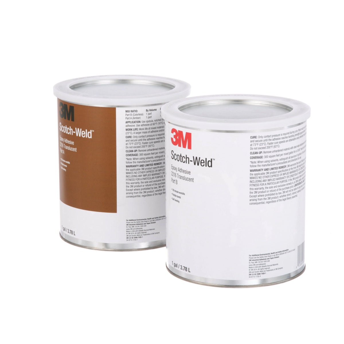 3M Scotch-Weld Epoxy Adhesive 2216, Translucent, Part B/A, 1 Gallon ...