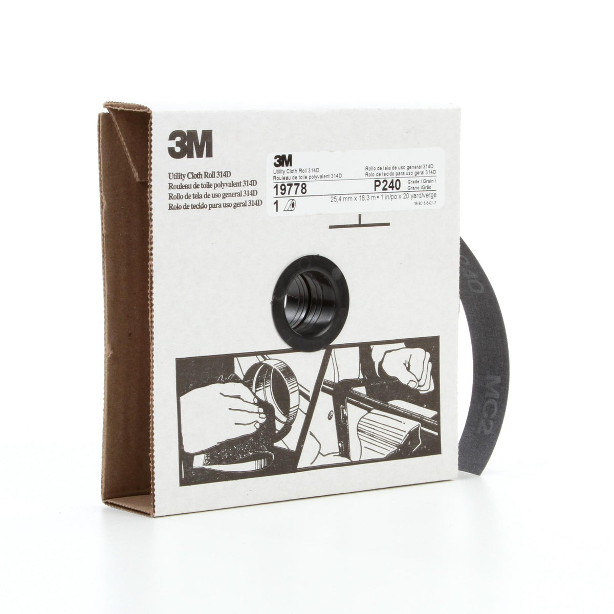 3M Utility Cloth Roll 314D, P240 J-weight, 1 in x 20 yd – Haus of Tools