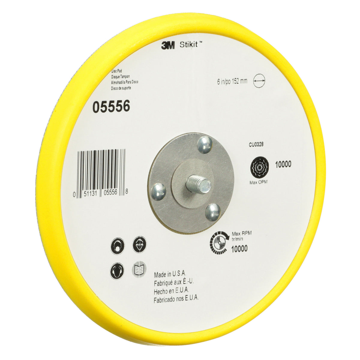 3M Stikit Low Profile Disc Pad, 05556, 6 in x 3/8 in x 5/16-24External ...
