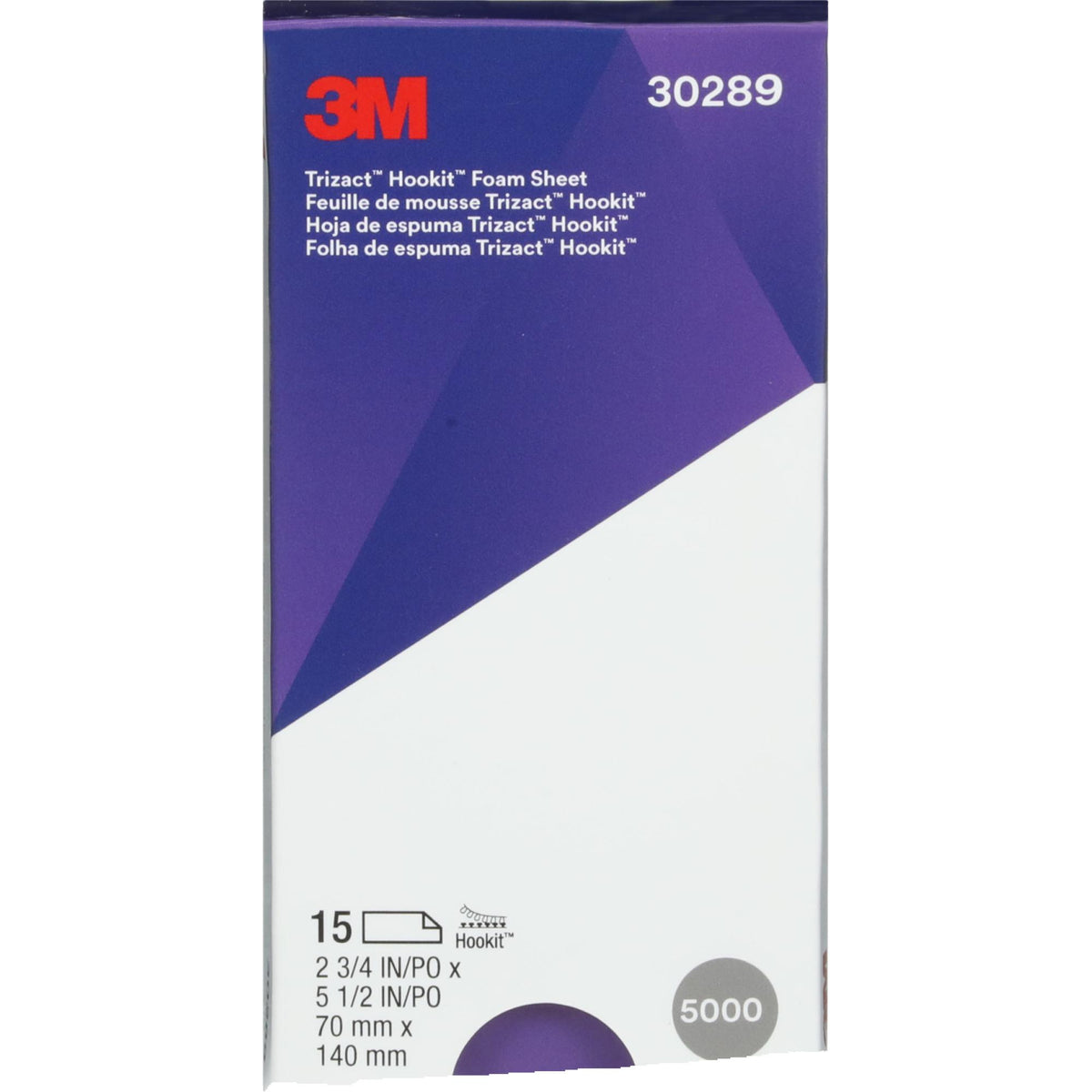 3M Trizact Hookit Finishing Foam Sheet 30289, 5000, 2-3/4 in x 5-1/2 i ...