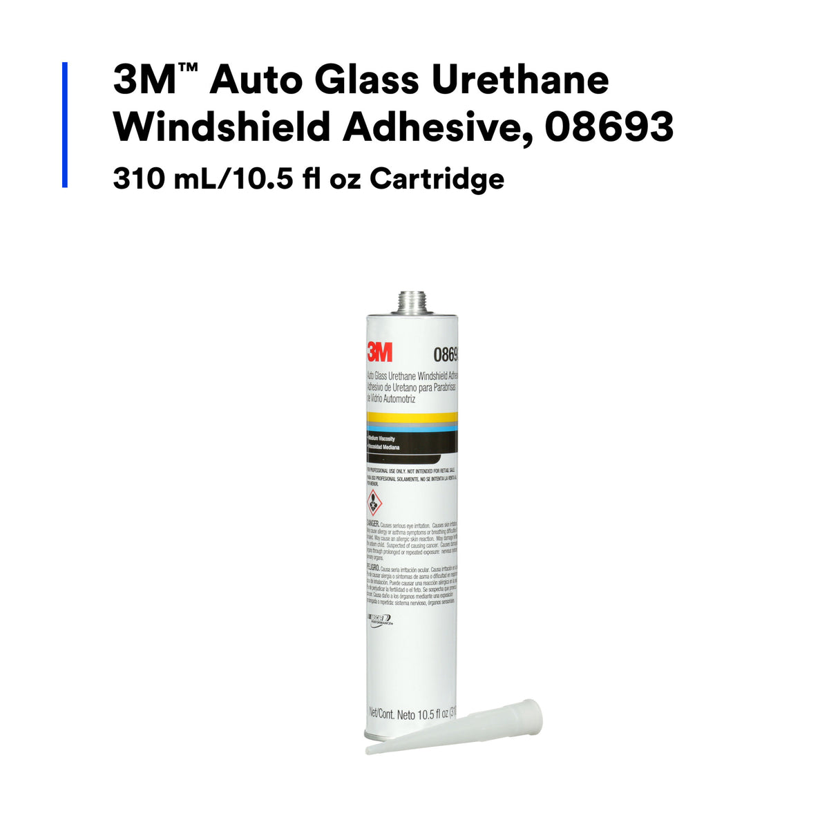 3M Auto Glass Urethane Windshield Adhesive, 08693, 10.5 fl ozCartridge ...