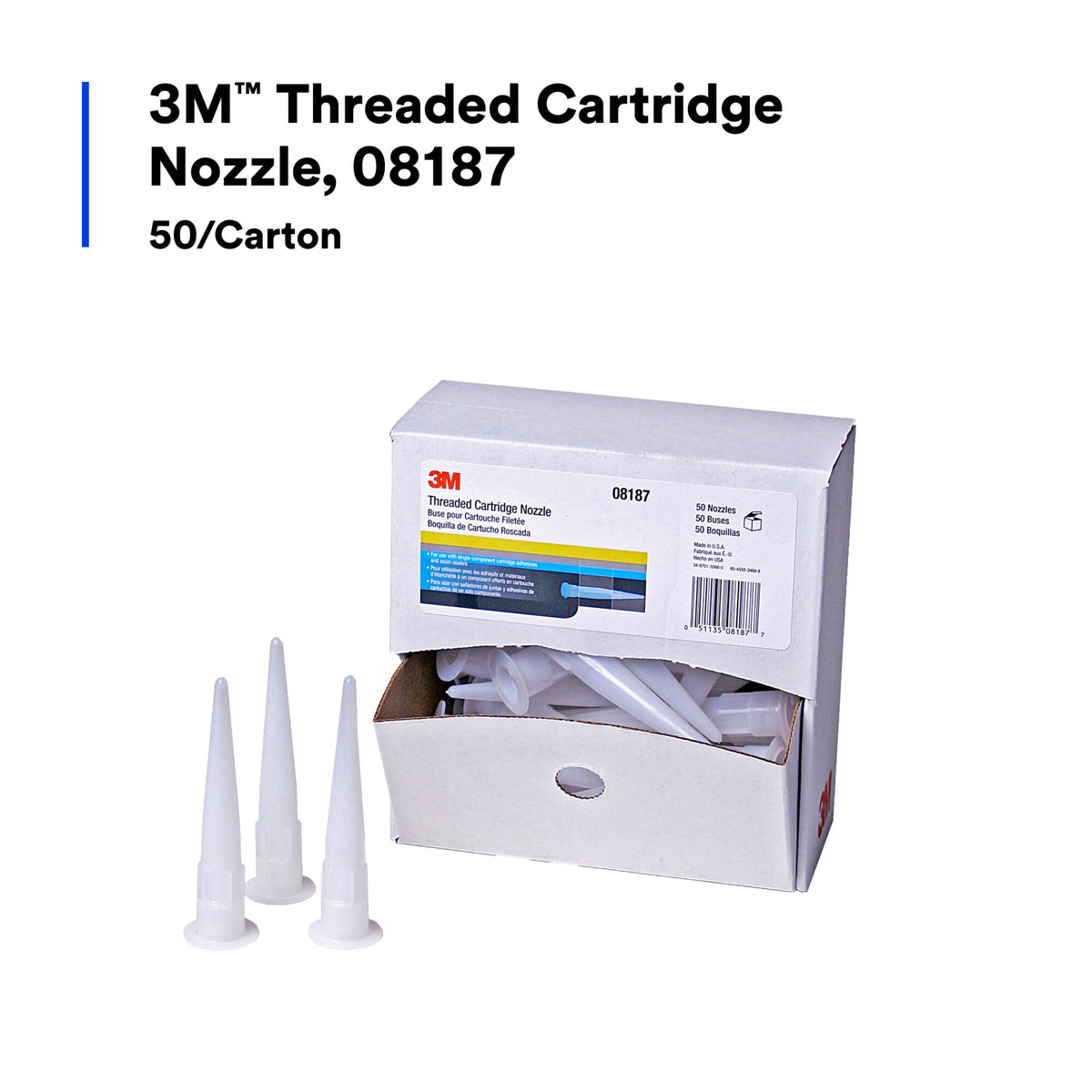3M Threaded Cartridge Nozzle, 08187, 50 per carton – Haus of Tools