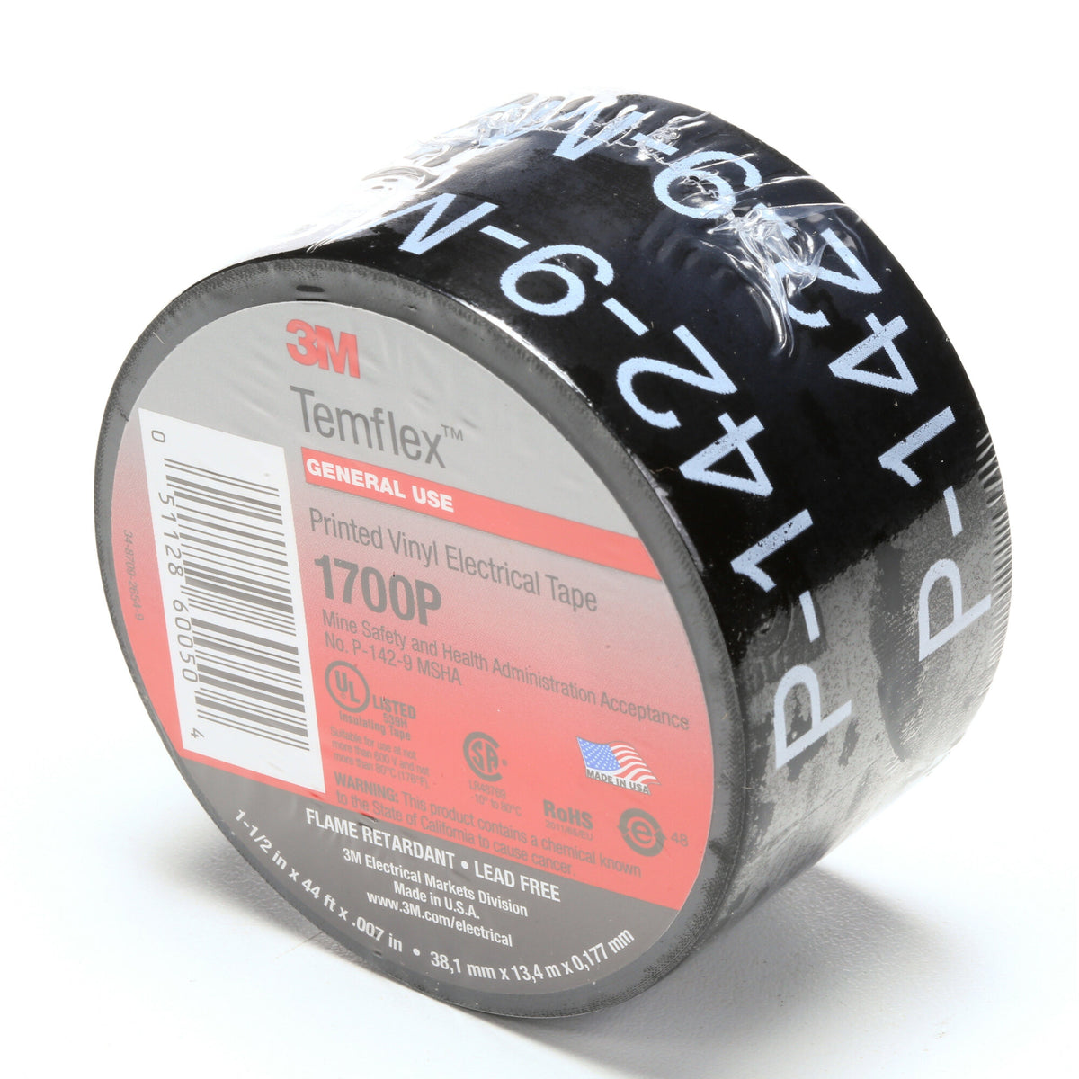 3M Temflex Mining-Grade Vinyl Electrical Tape 1700P, 1-1/2 in x 44 ft ...