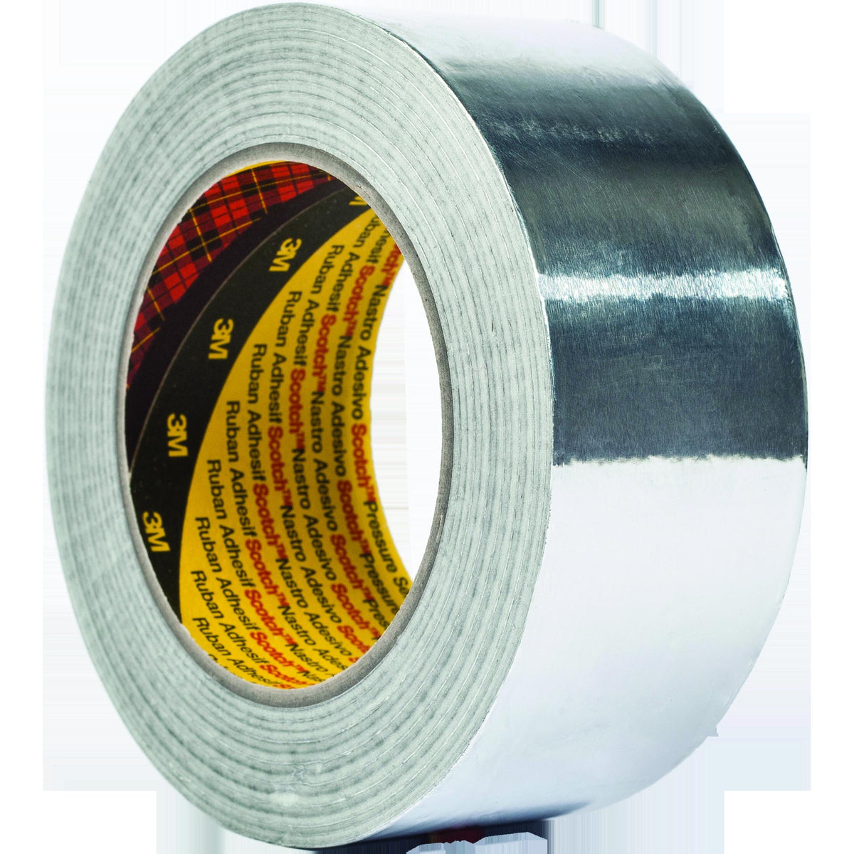 3M Aluminum Foil Tape 427, Silver, 1 in x 60 yd, 4.6 mil, 48 rolls per ...