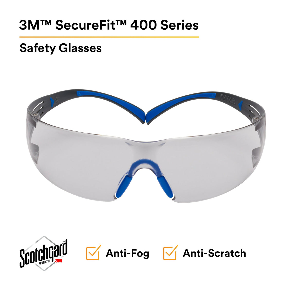 3M SecureFit Safety Glasses SF407SGAF-BLU, Blue/Gray – Haus of Tools