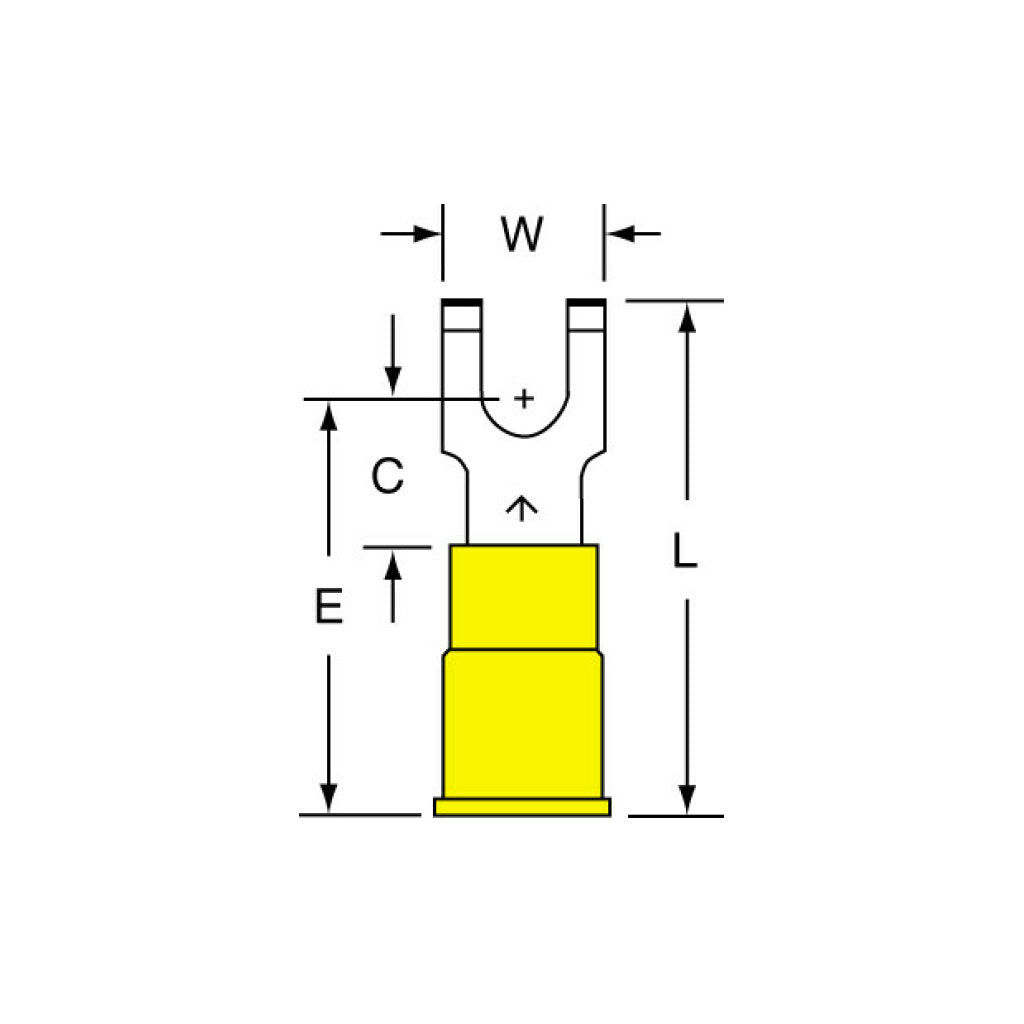 3M Vinyl Insulated Butted Seam Flanged Block Fork Terminal BS-23-8-P ...