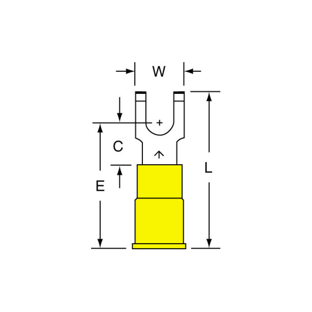3M Vinyl Insulated Butted Seam Flanged Block Fork Terminal BS-23-10-P ...