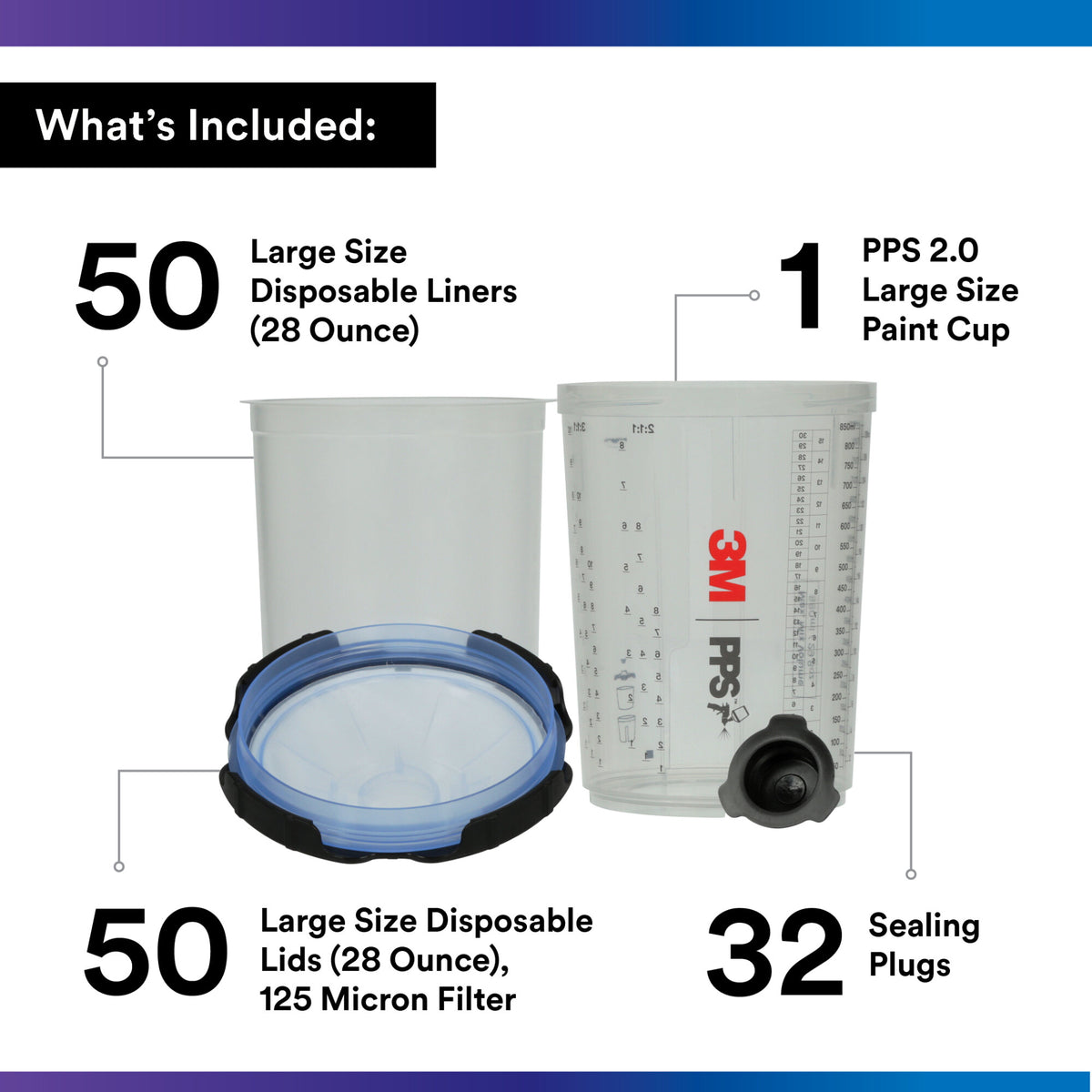3M PPS Series 2.0 Spray Cup System Kit 26325, Large (28 fl oz, 850mL ...