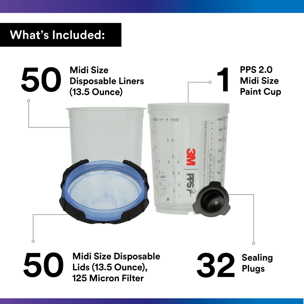 3M PPS Series 2.0 Spray Cup System Kit 26312, Midi (13.5 oz, 400 mL ...