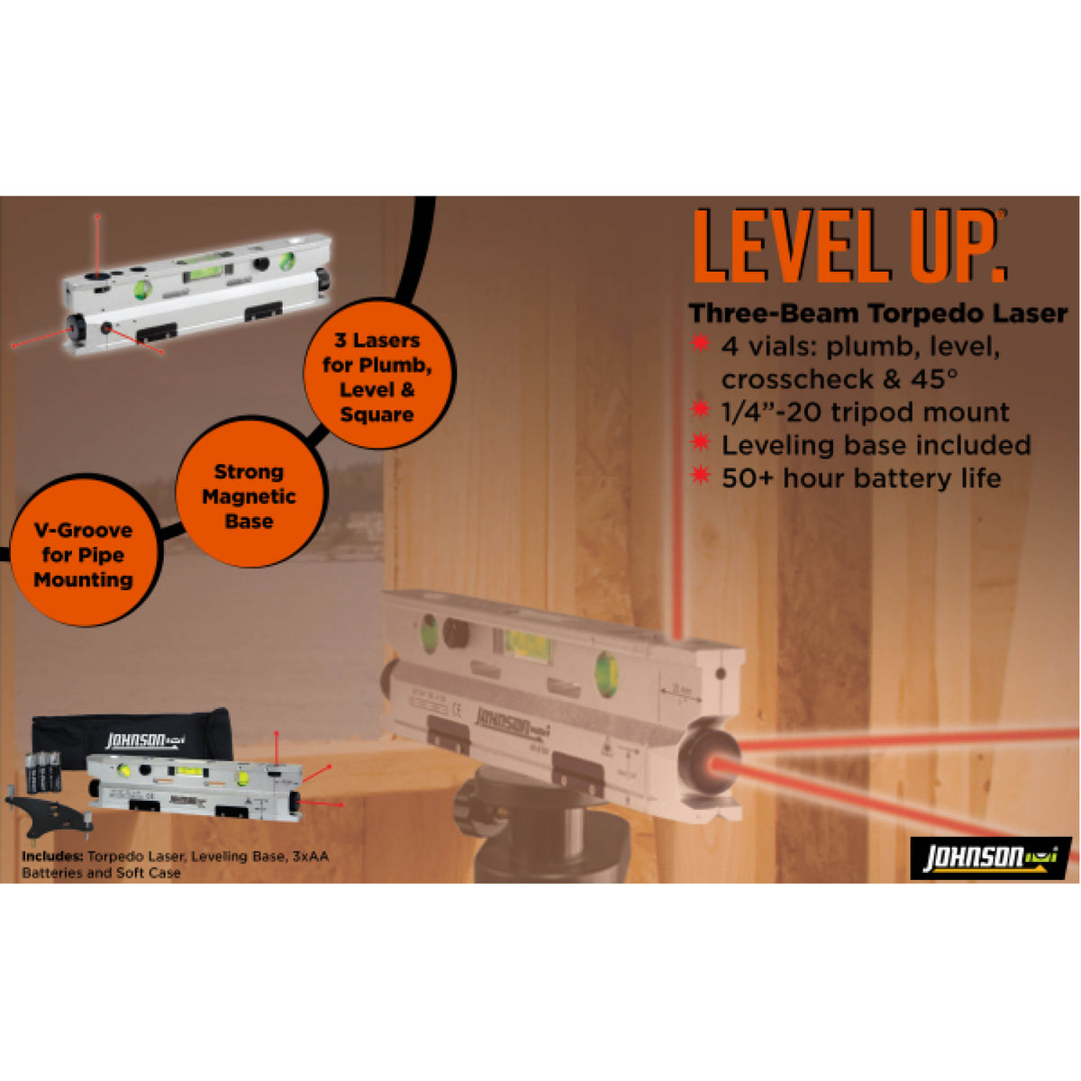 Johnson 40-6184 Three-Beam Magnetic Torpedo Laser Dot – Haus of Tools