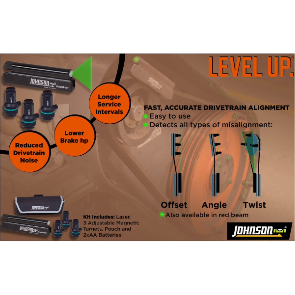Johnson 40-6211 Magnetic Sheave Alignment Laser with GreenBrite Techno ...