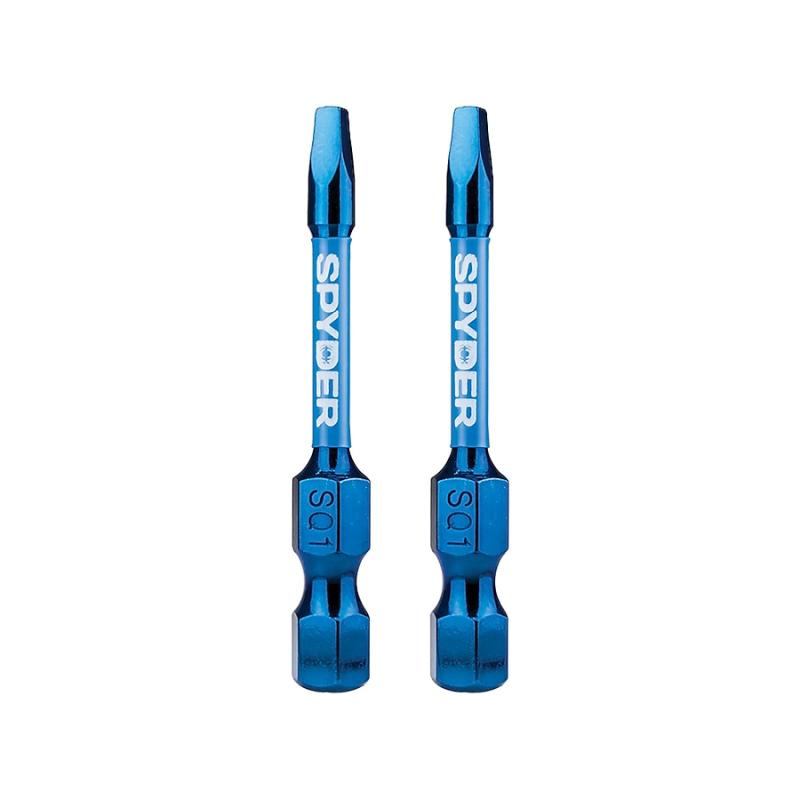 Spyder 19048 Mach-Blue SQ1 1/4-in x 2-in Square Impact Driver Bit 2 Pi ...