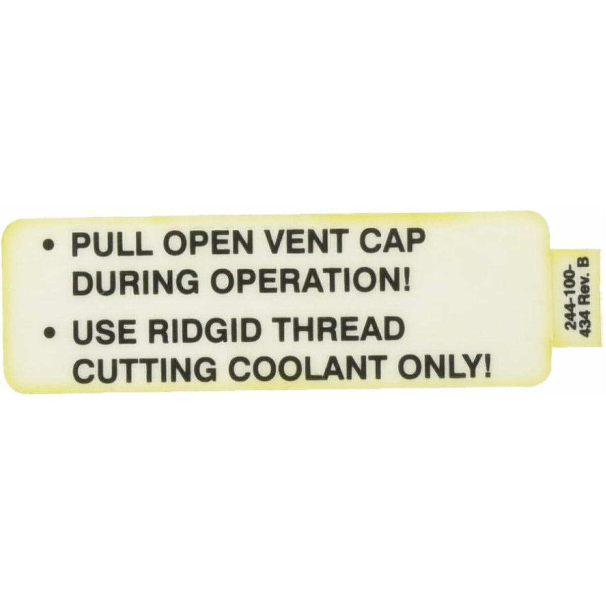Ridgid 72387 Decal, VENT Cap – Haus of Tools
