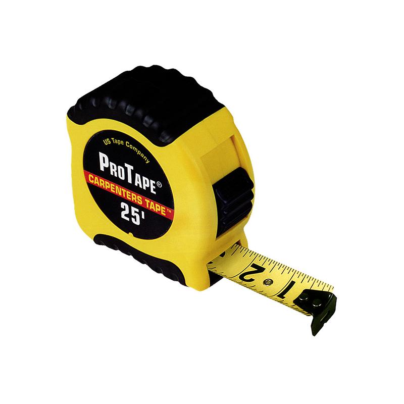 US Tape 52725 ProTape XR Series 1" x 25' Carpenter's Tape; Yellow Case ...