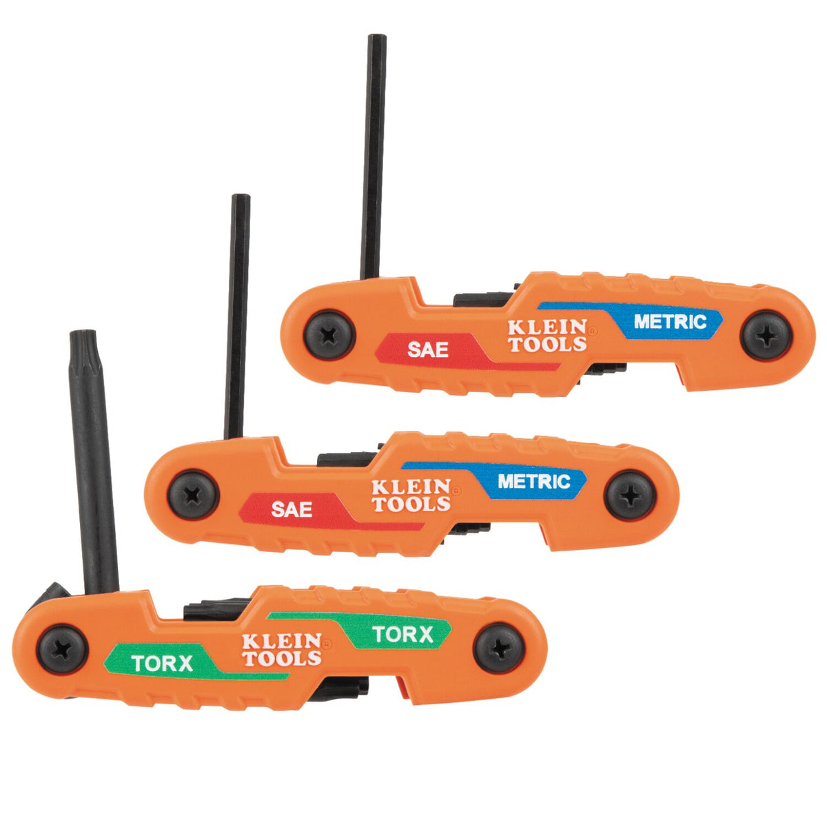 Klein Tools 70543 Compact Folding Hex Key Set, SAE, Metric, TORX, 25 P ...