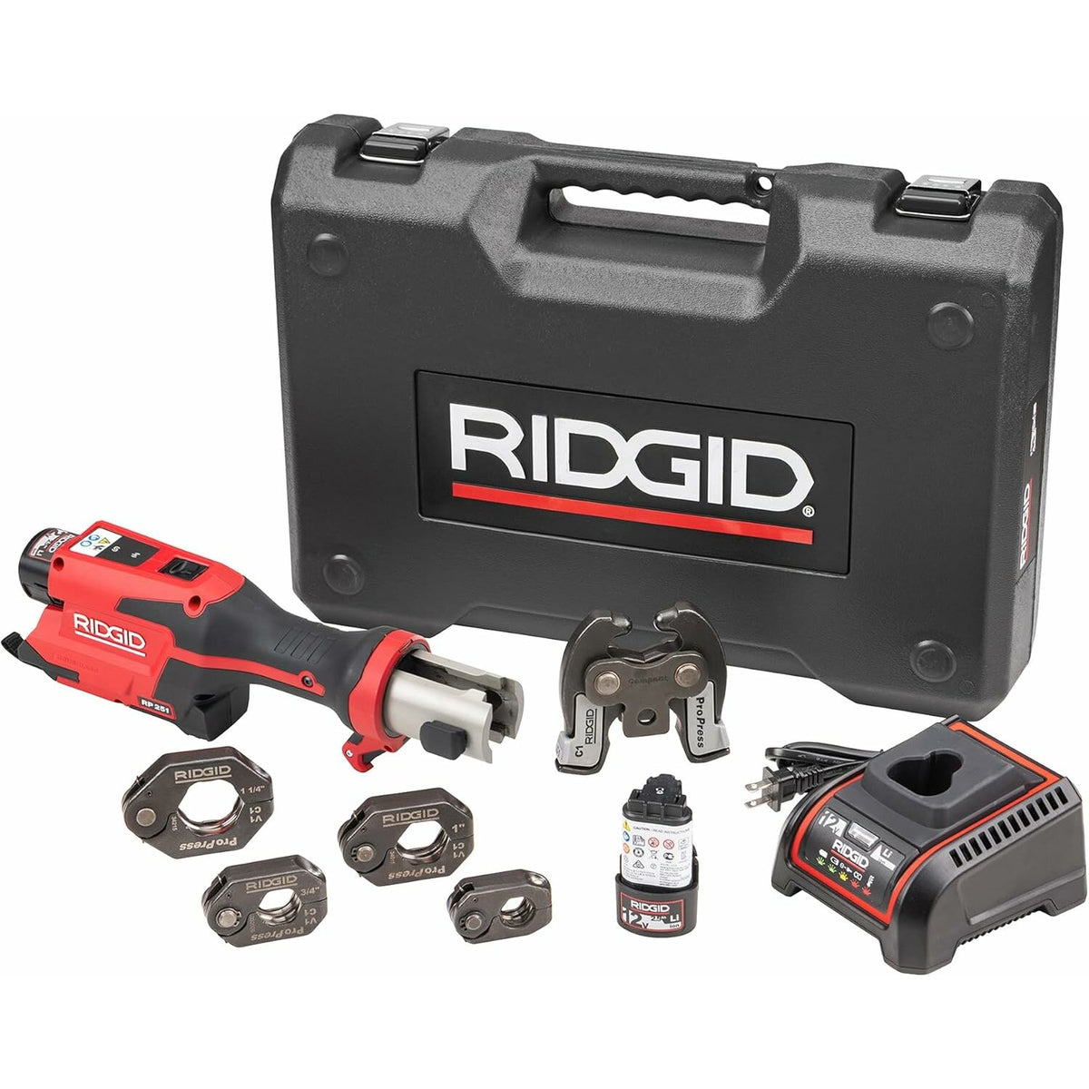 Ridgid 78198 Compact Press Tool Battery Kit with ProPress Rings & C1 A ...