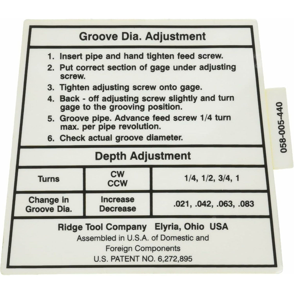 Ridgid 93297 Decal Groove Adjustment – Haus of Tools