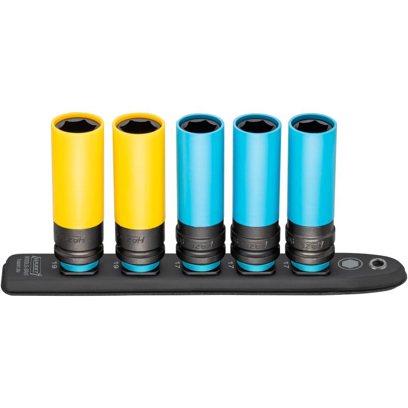 Hazet 903SLG-SR/5 SmartRail 1/2" Impact Metric Socket Set, 5 Pieces ...