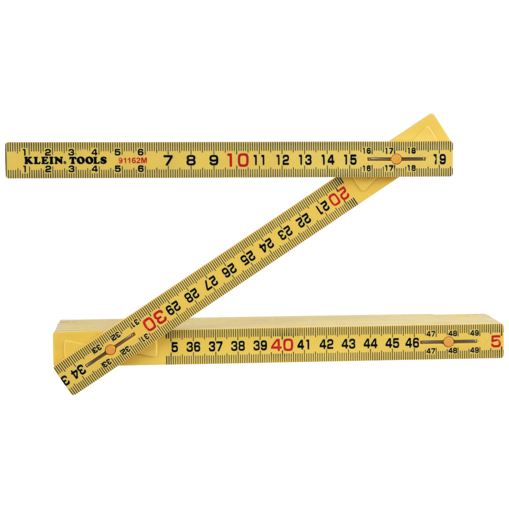 Klein Tools 91162M Fiberglass Folding Ruler, Outside Reading, Metric ...